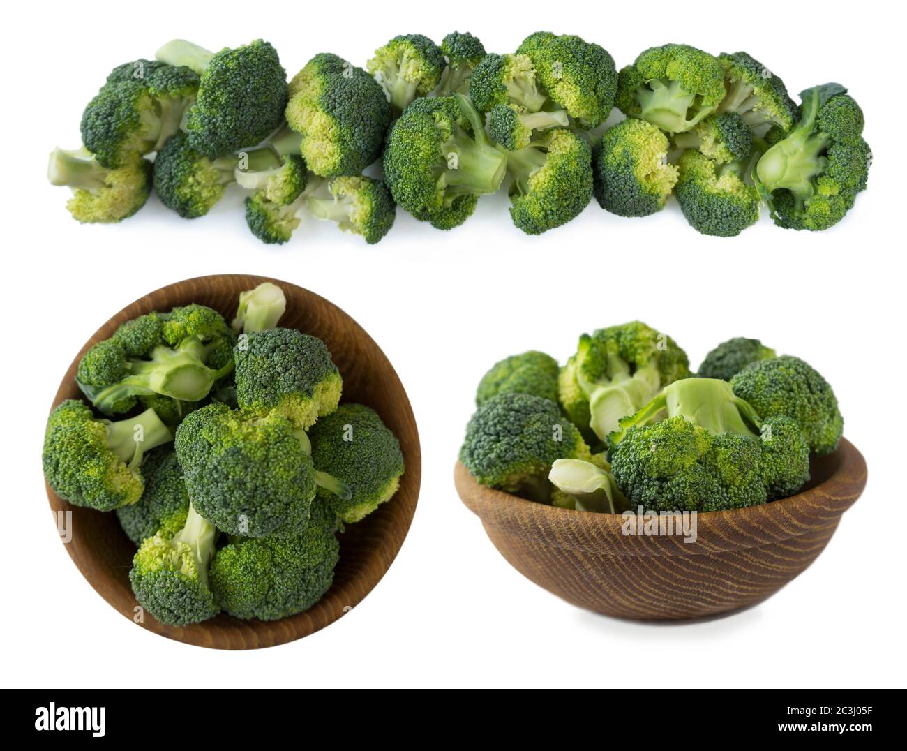 Set of broccoli isolated on a white background. Broccoli at border of ...
