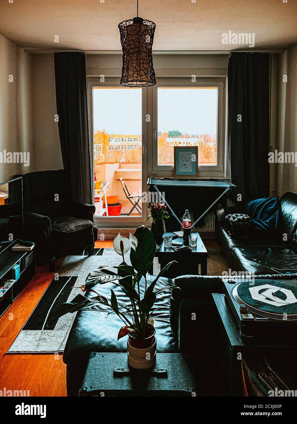 Couch vertical window wood floor hi-res stock photography and images ...