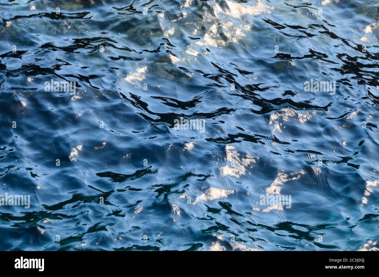 Blue Still Sea Water With Ripple. Natural Background Photo Texture ...