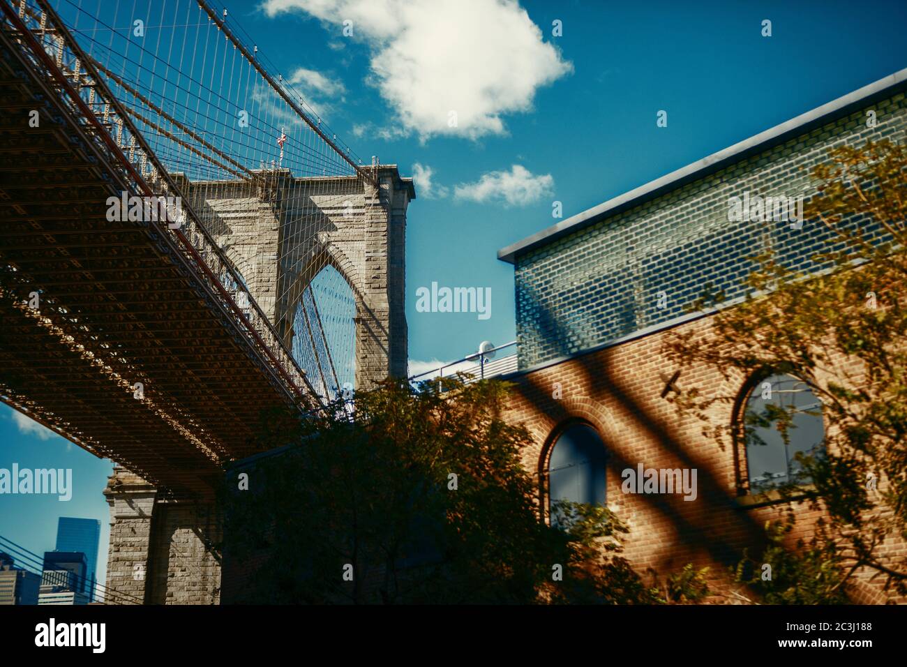View of downtown Manhattan and Brooklin Bridge. Dumbo Stock Photo - Alamy