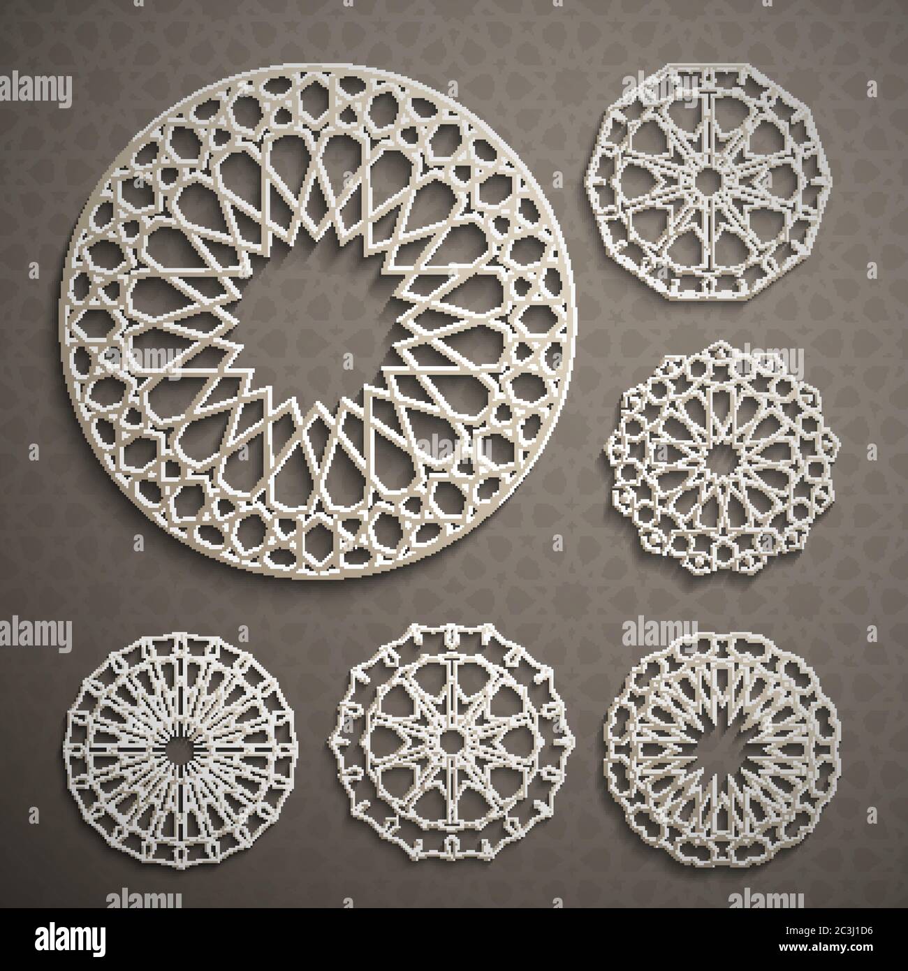 Islamic ornament vector , persian motiff . 3d ramadan islamic round ...