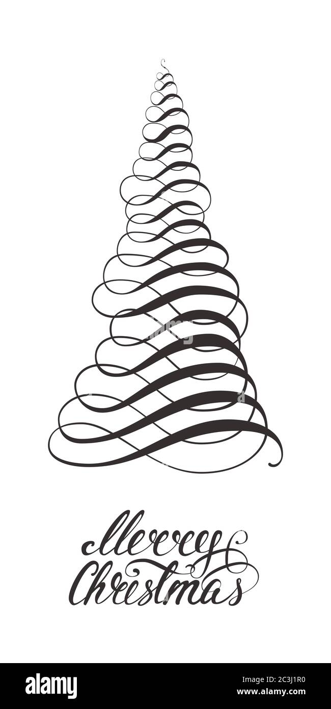 Happy new year lettering vector illustration. Calligraphy christmas ...