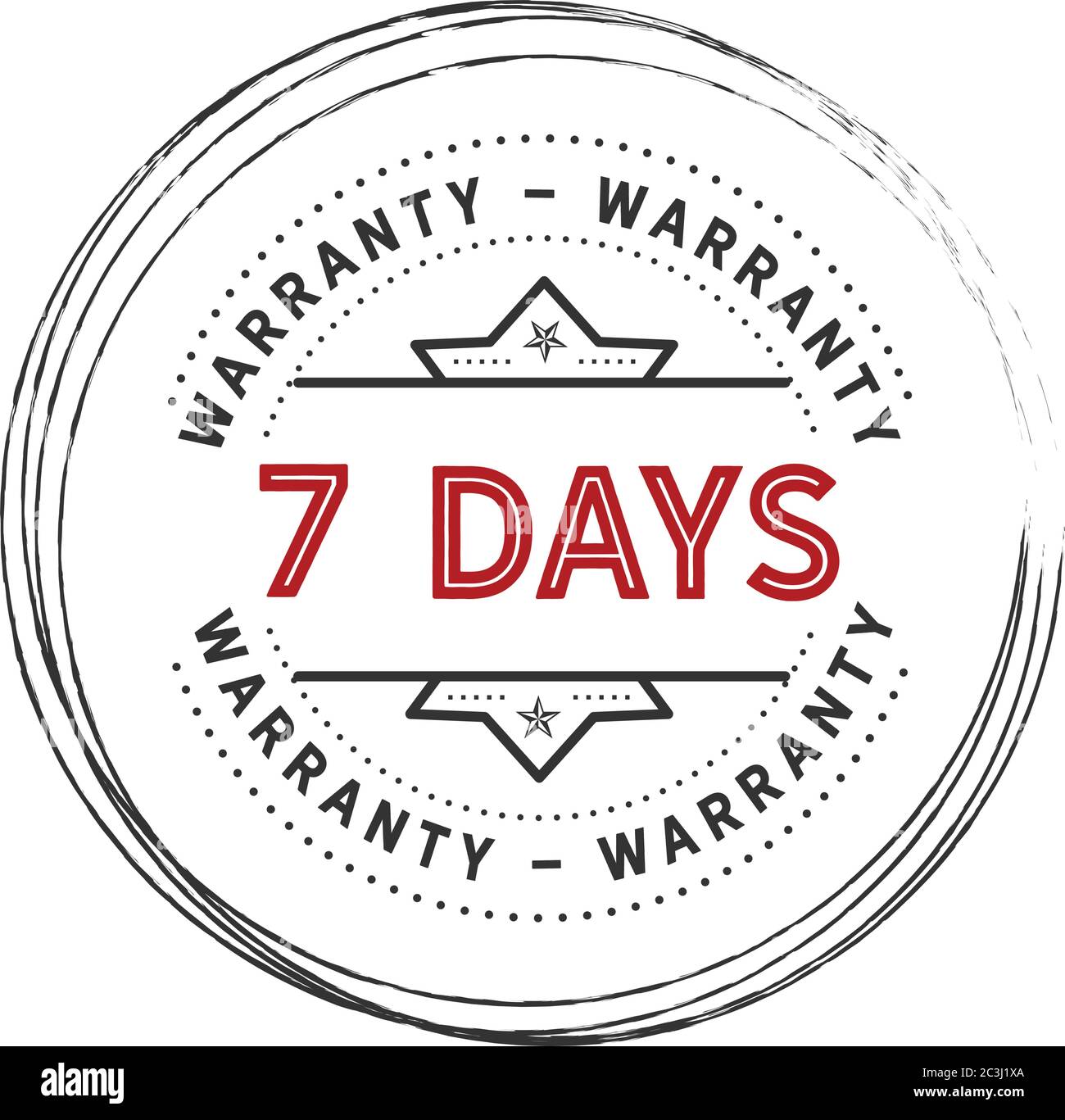7 days warranty illustration design stamp badge icon Stock Vector Image ...
