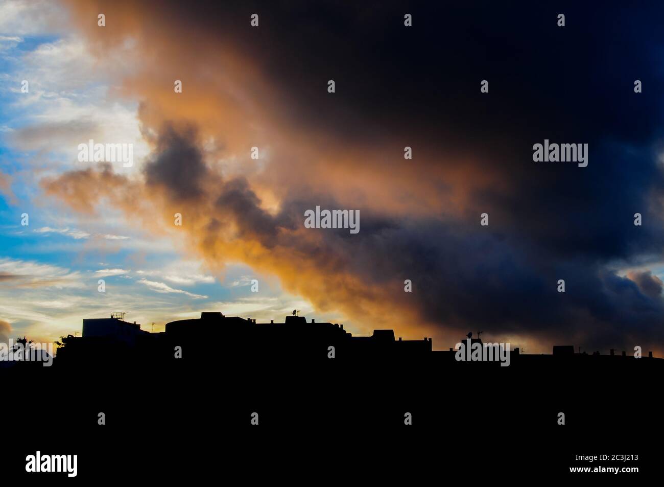 City Sunset Landscape in South of Tenerife Canary Island Spain Stock ...
