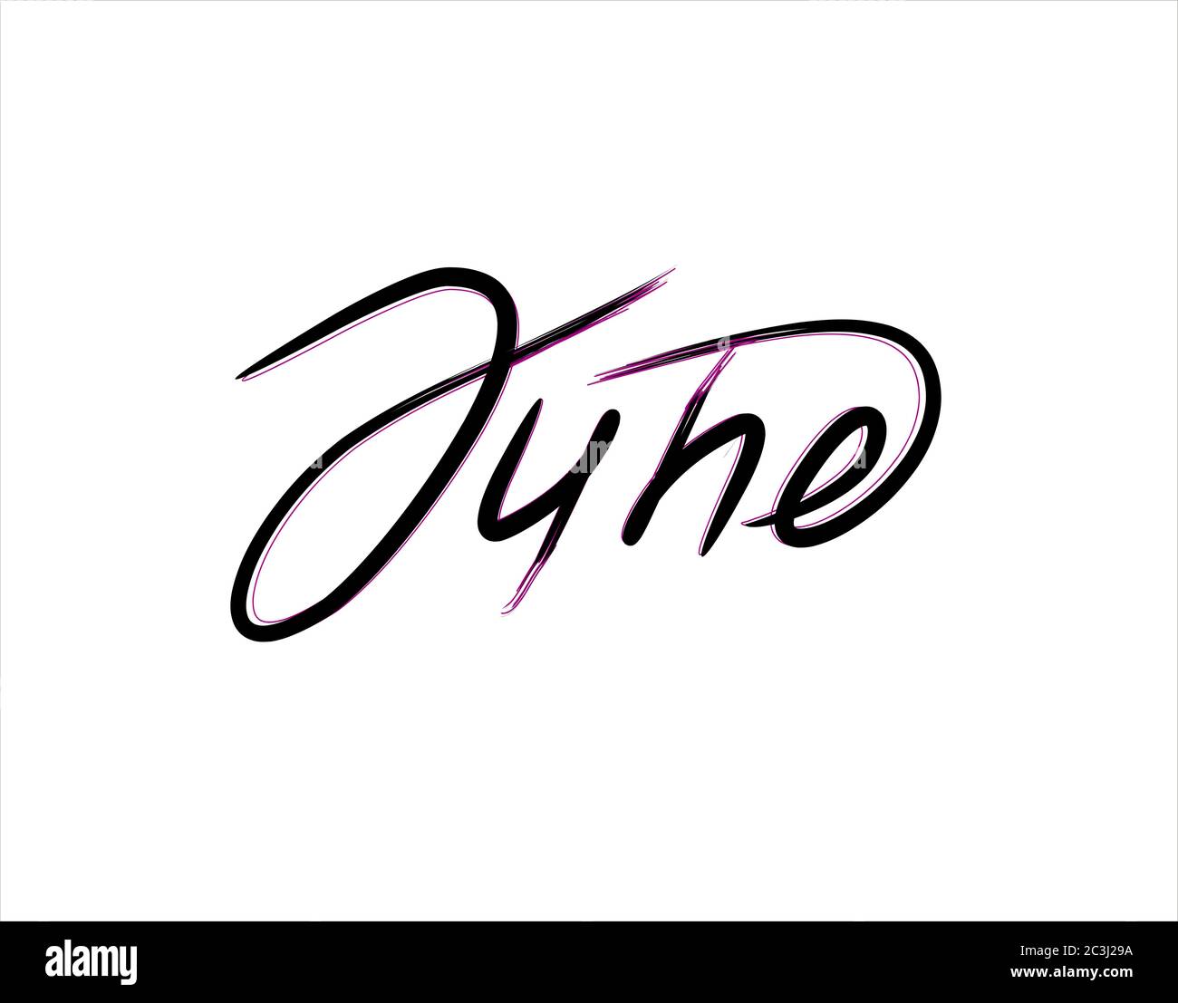 June Lettering Text on white background in vector illustration Stock ...