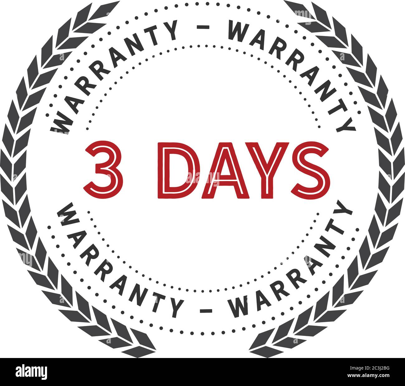 3 days warranty illustration design stamp badge icon Stock Vector Image ...