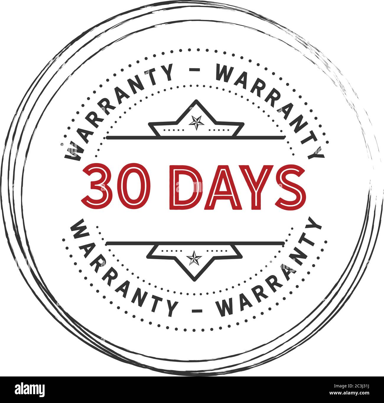 30 days warranty illustration design stamp badge icon Stock Vector ...