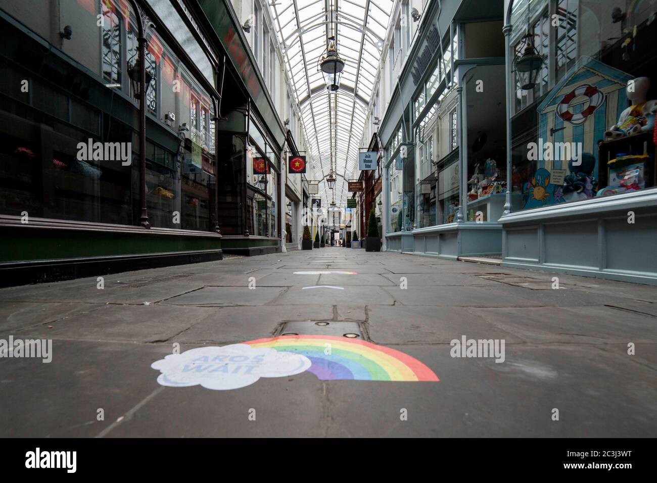 High street arcade shopping cardiff city centre shops wales hi-res ...