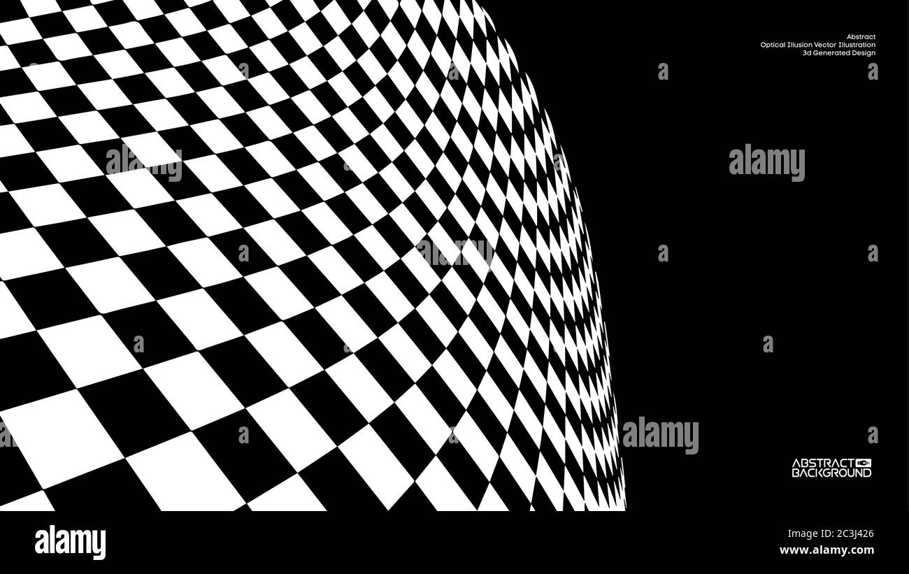 Optical illusion vector. Checker texture design illustration Stock ...