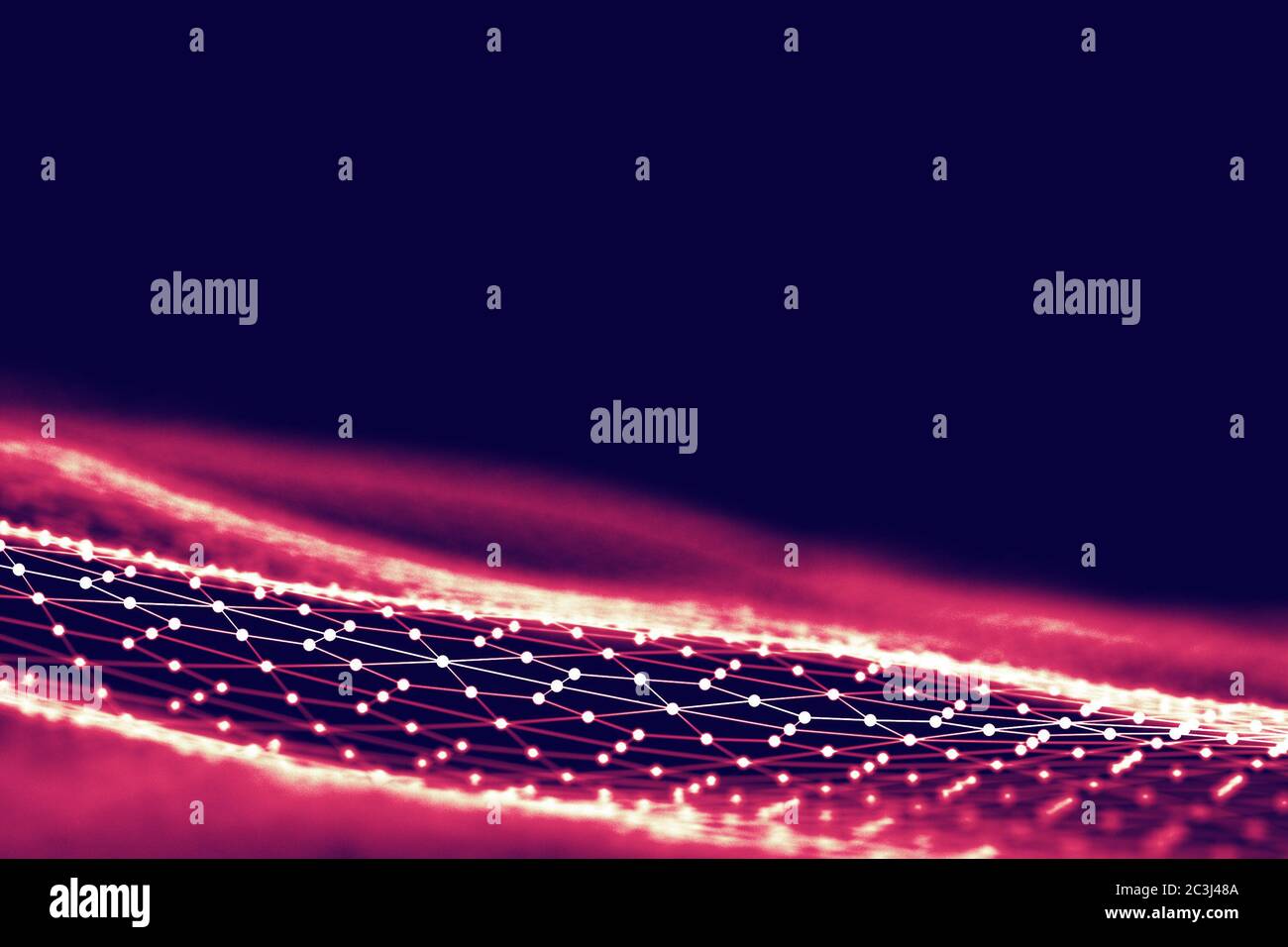 Network technology background. Futuristic tech blue background. Low ...