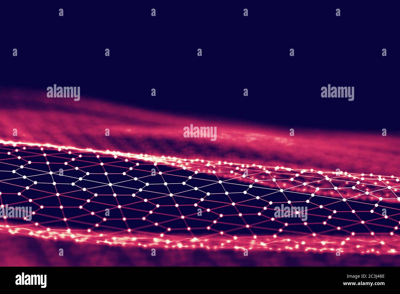 Network technology background. Futuristic tech blue background. Low ...