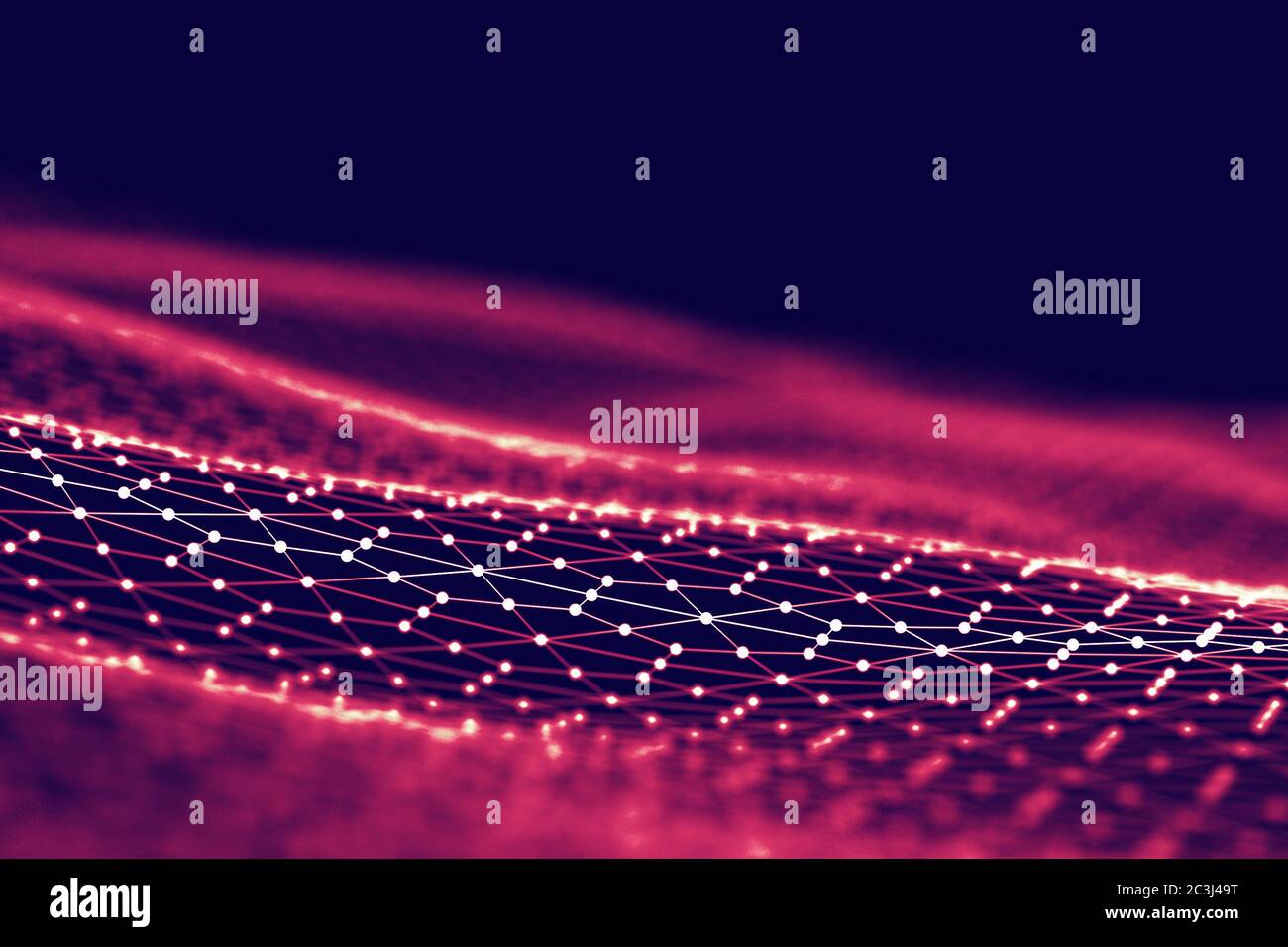 Network technology background. Futuristic tech blue background. Low ...