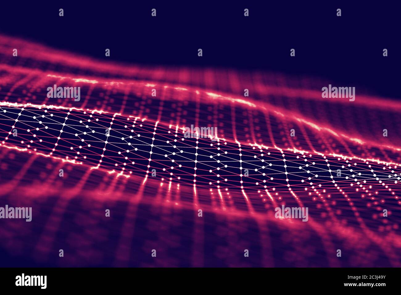 Network technology background. Futuristic tech blue background. Low ...