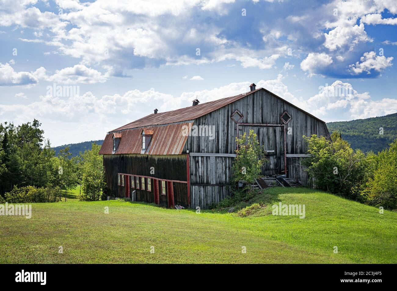 Old barn, La Malbaie, Quebec Province, Canada. Image take from public ...