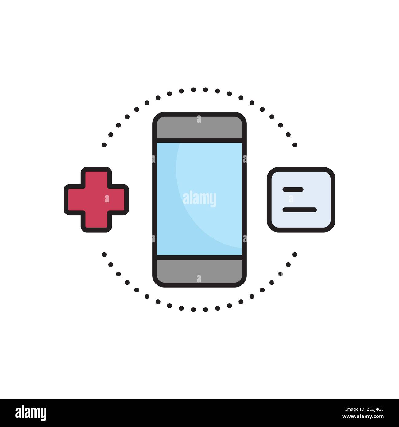 Medical mobile chat vector icon symbol isolated on white background ...