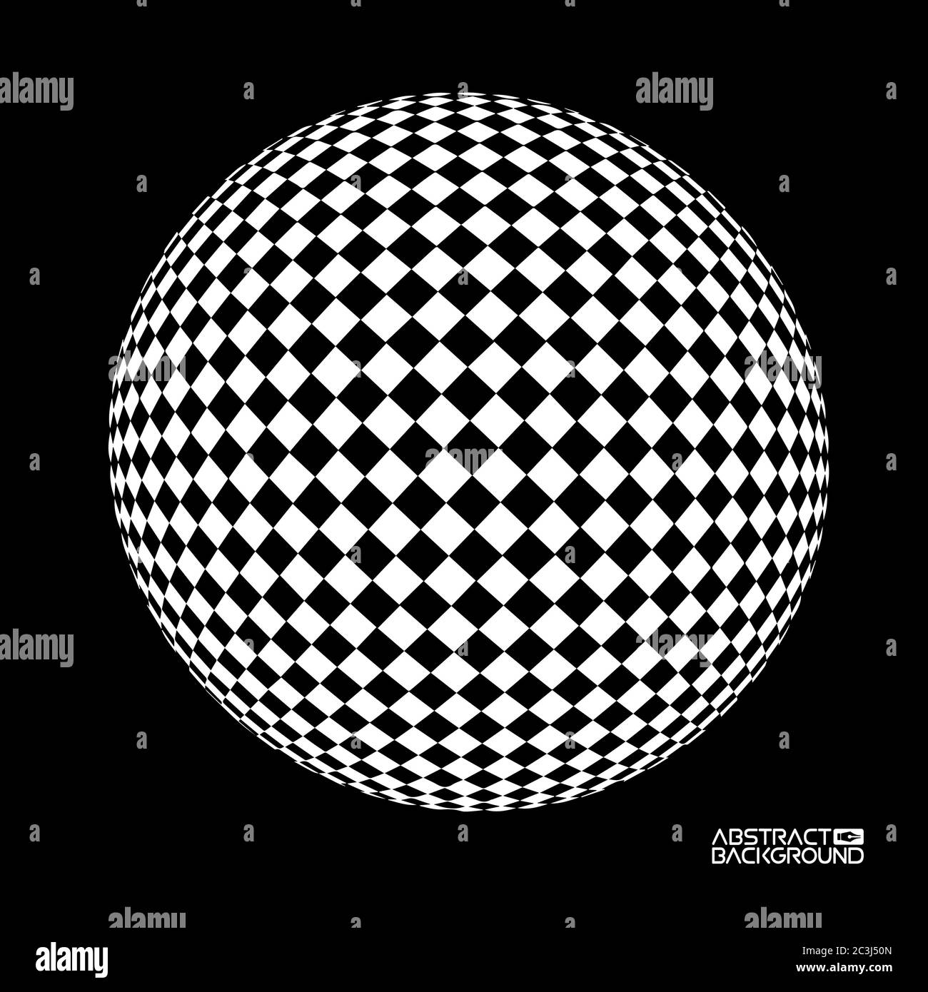 Optical sphere vector illustration. Concept of optical illusion. Square ...