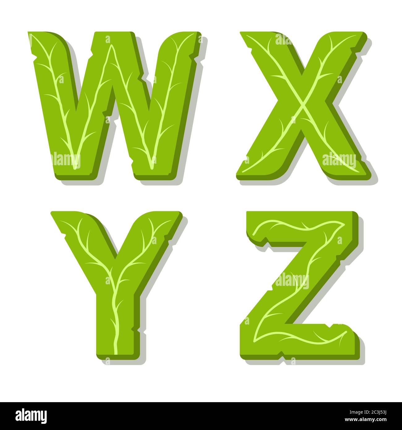 Vector green eco alphabet. Perfectly suited for healthy restaurants and ...