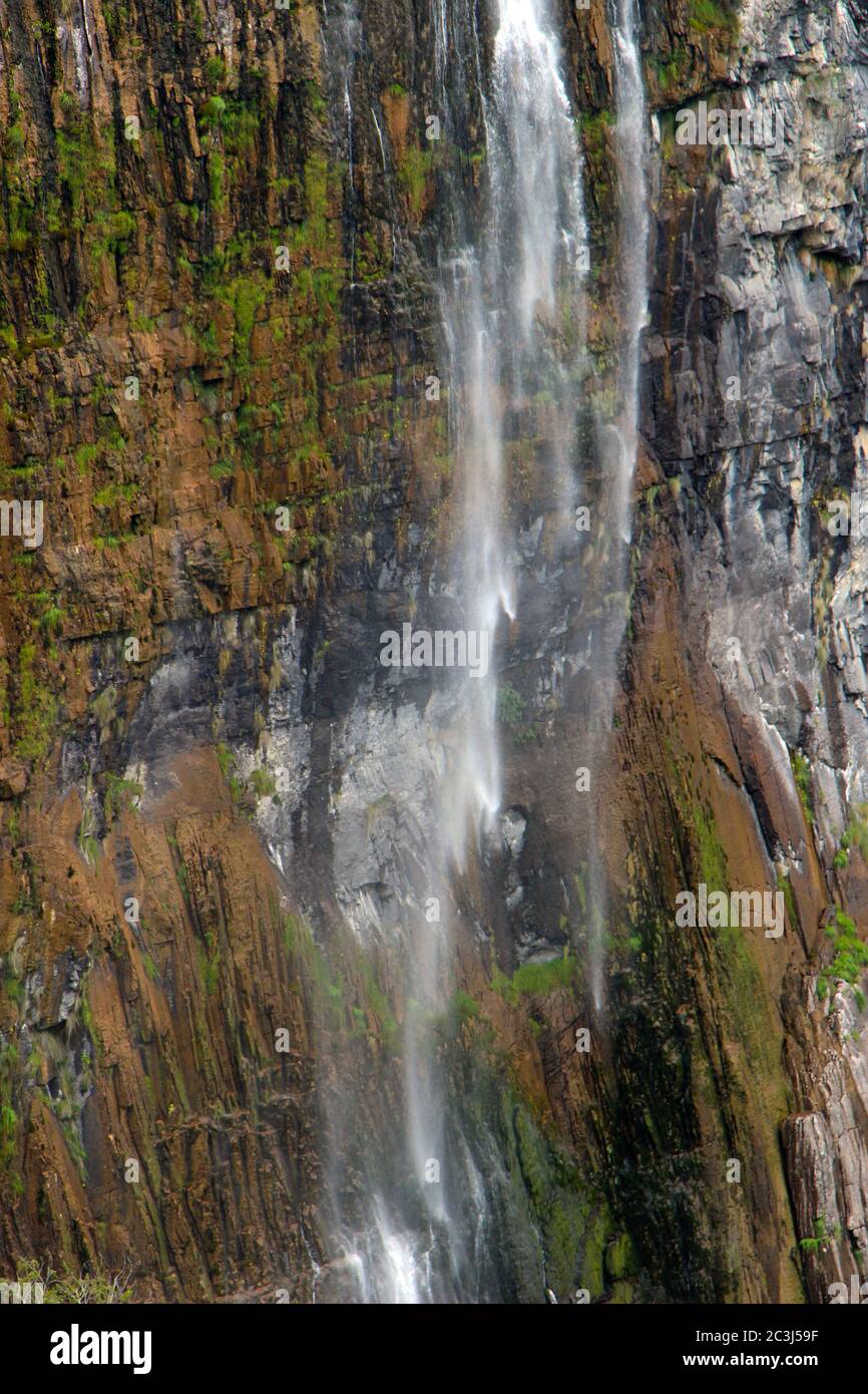 The 70 metre high waterfall at the source of the River Ason La cascada ...