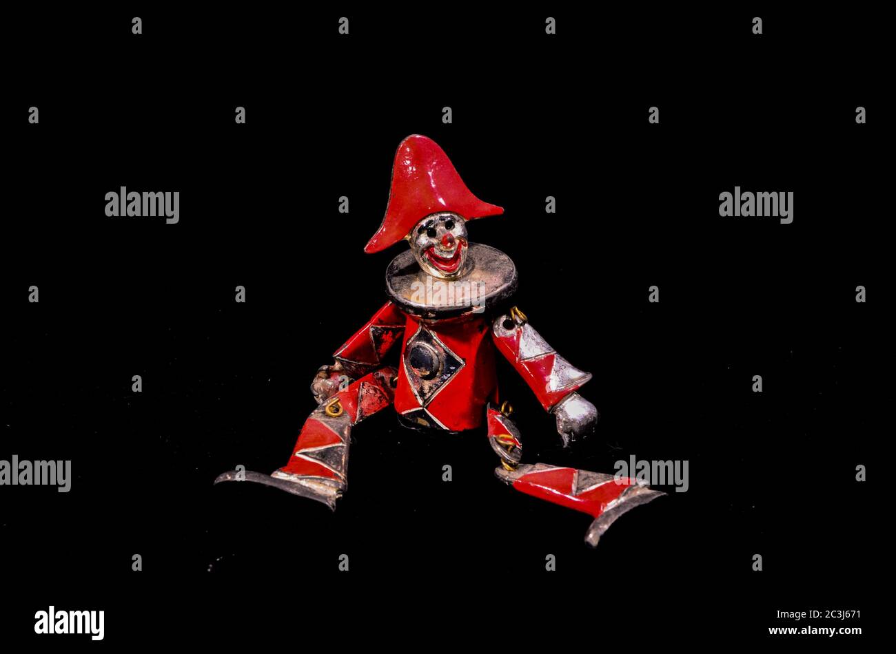 Metal Handmade Statue of a Carnival Puppet on Black Background Stock ...