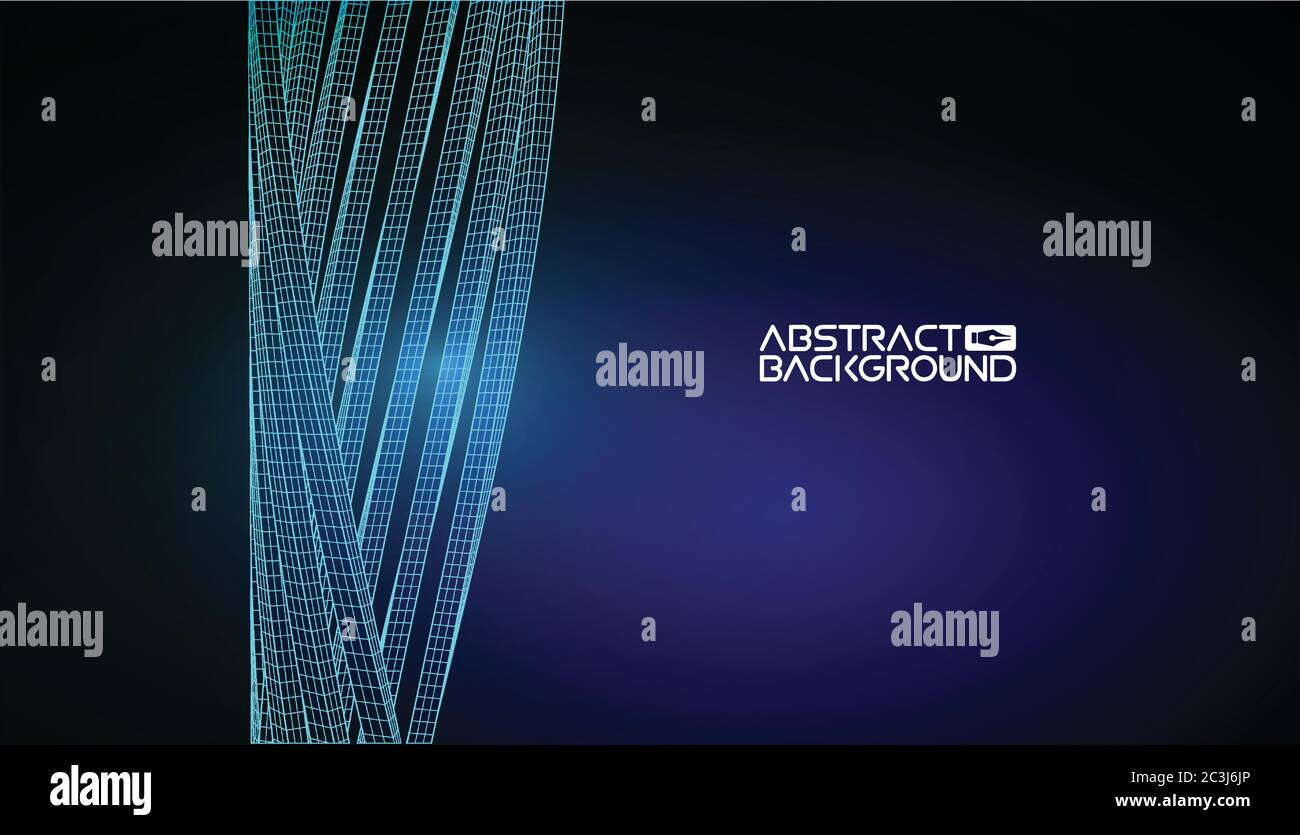 abstract architecture wireframe blueprint abstract background vector ...