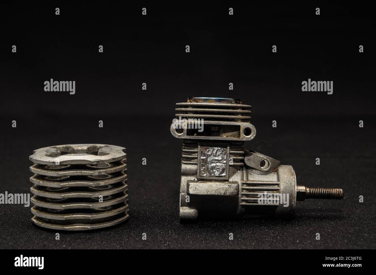 Complex engine of modern car model view Stock Photo - Alamy