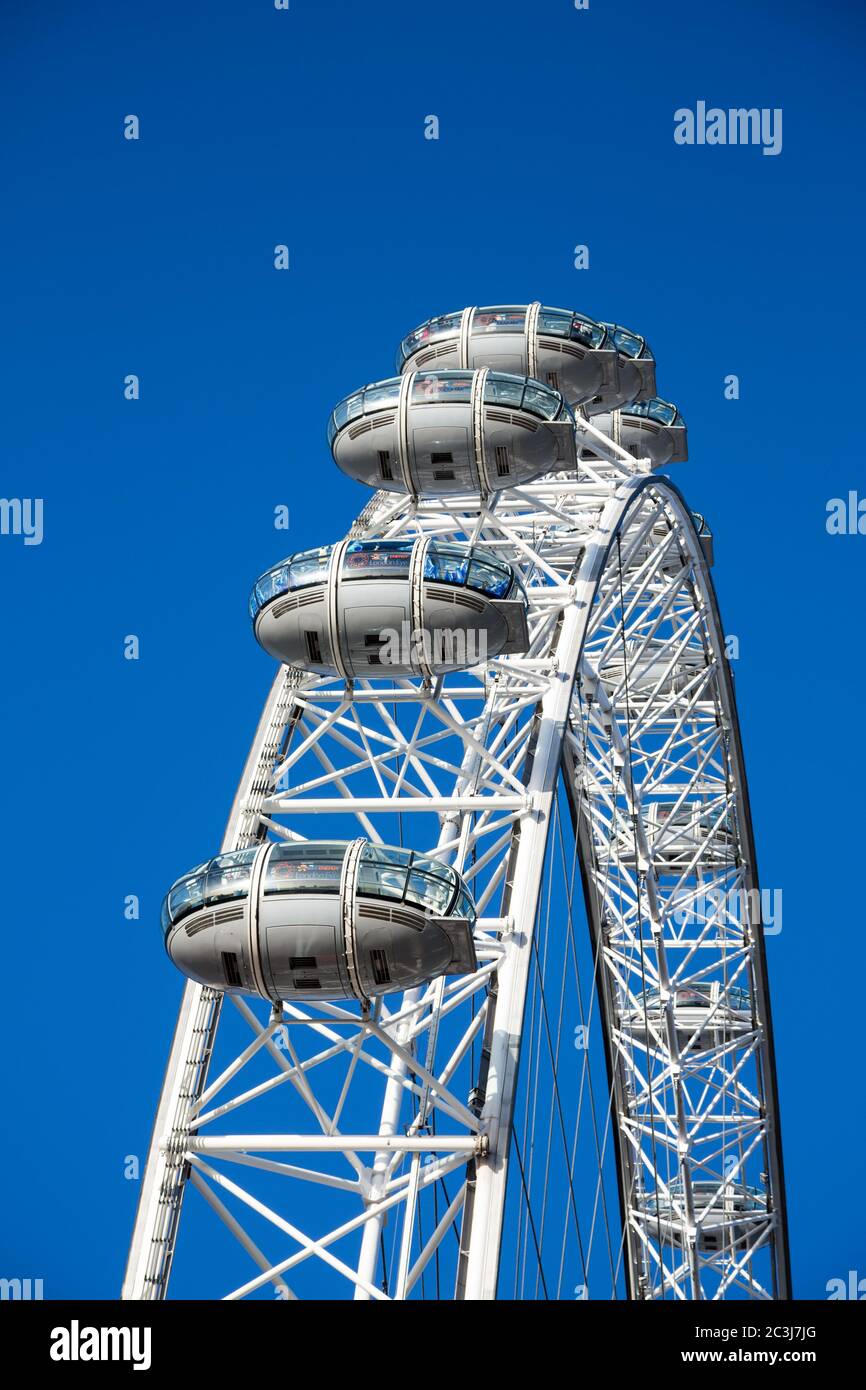 LONDON, UK - 20th NOVEMEBR 2013: Detail of the London Eye Millennium ...