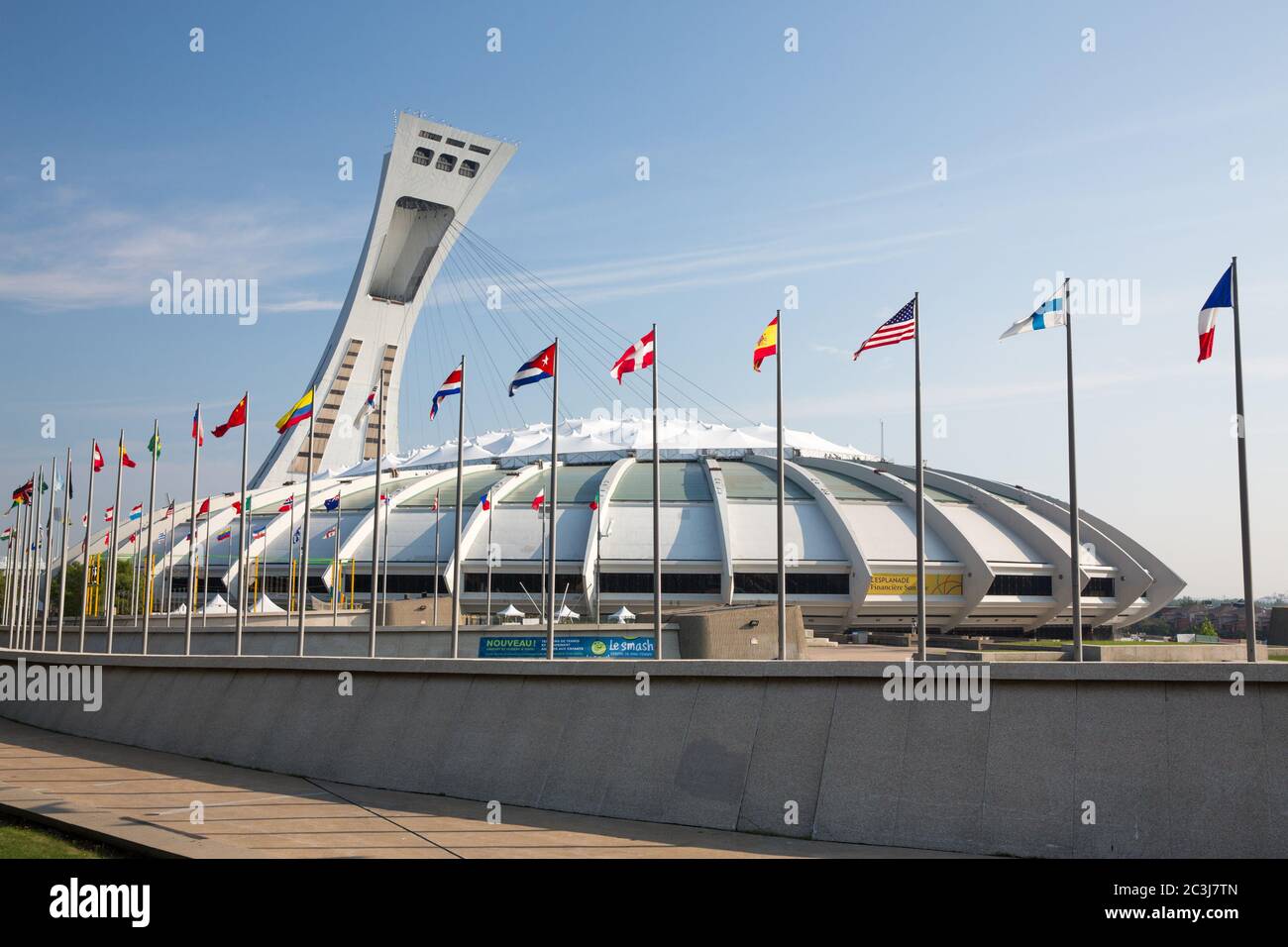 MONTREAL CANADA - SEPT 05 2014: A stitched panorama of the iconic ...