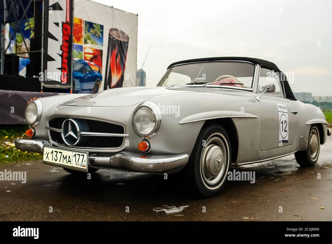 Moscow, Russia - May 25, 2019: old vintage mercedes benz 190 SL ...