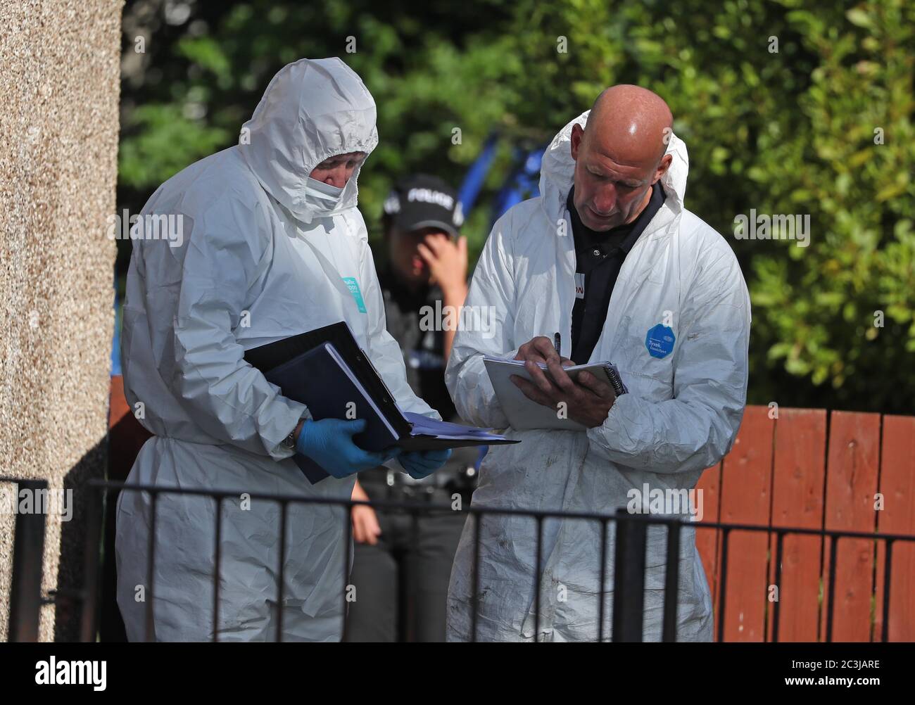 Forensic investigators at the scene of a fire at a flat in Paisley ...
