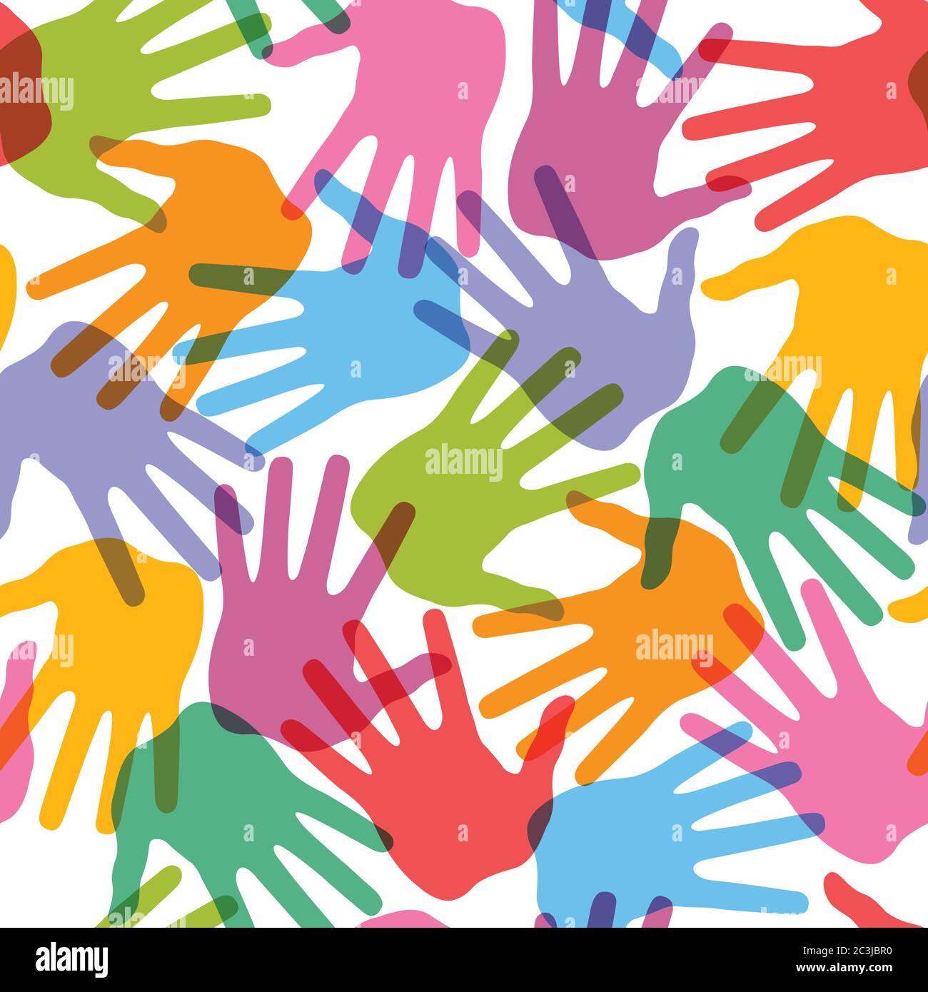 Seamless hand print pattern, vector illustration Stock Vector Image ...