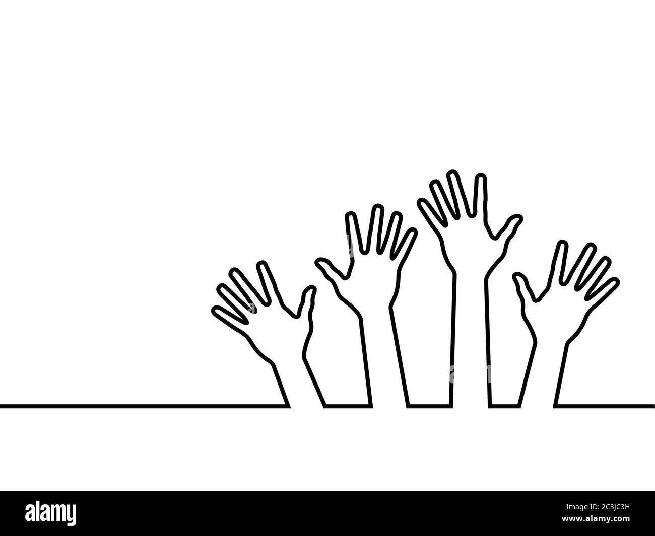 Black line of hands, abstract vector illustration Stock Vector Image ...