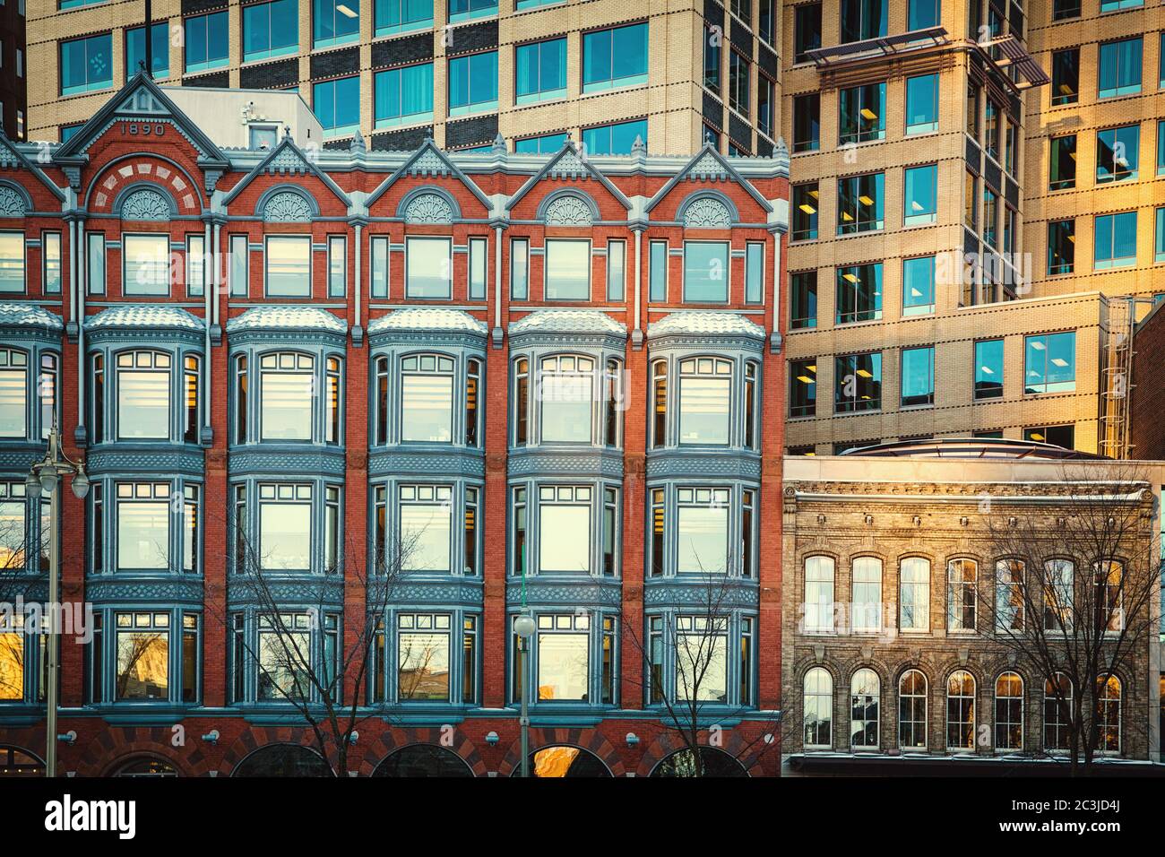 Architectural detail of city buildings, old and new, in Ottawa, Canada ...