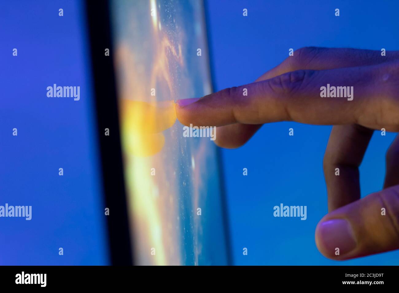 Human finger touching screen technology photo Stock Photo - Alamy