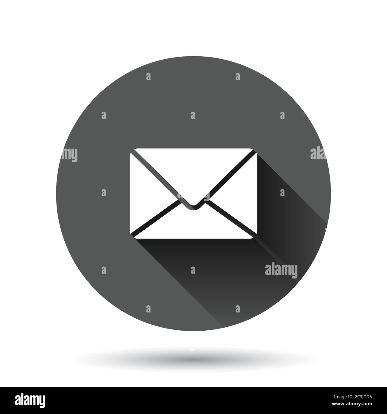 Email message icon in flat style. Mail document vector illustration on ...