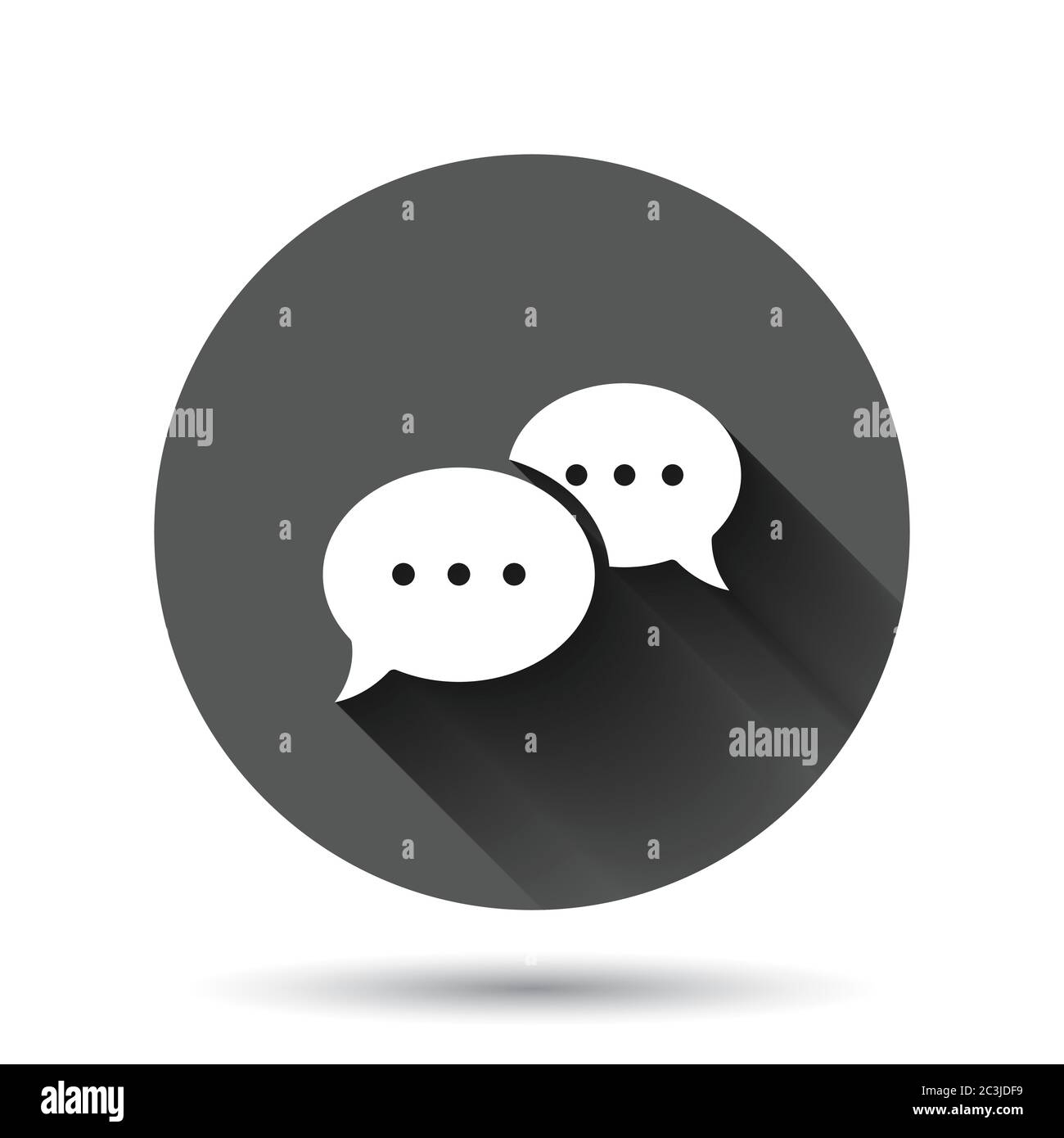 Speak chat sign icon in flat style. Speech bubbles vector illustration ...