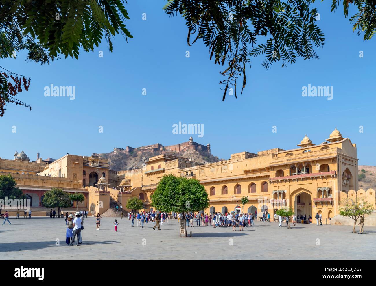 The Jaleb Chowk (Main Courtyard) with Jaigarh Fort behind, Amber Fort ...