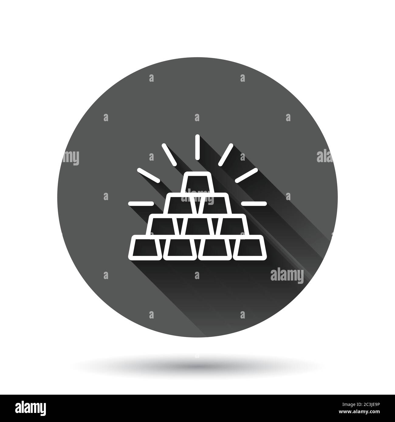 Gold stack icon in flat style. Silver brick vector illustration on ...