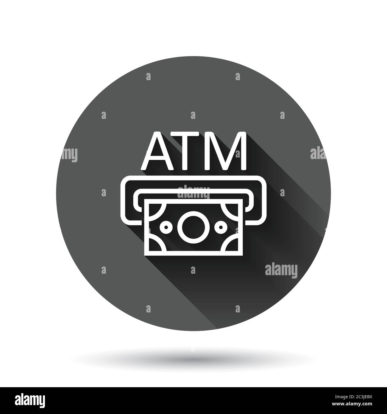 Money ATM icon in flat style. Exchange cash vector illustration on ...