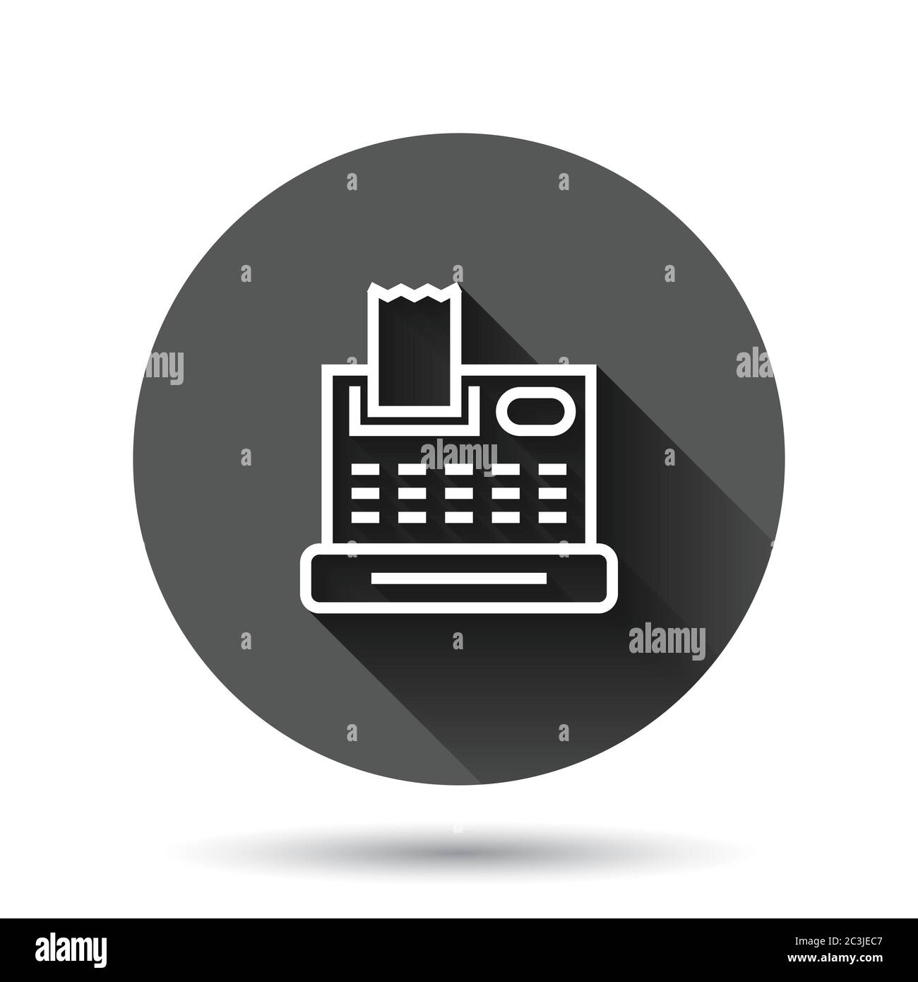 Cash register icon in flat style. Check machine vector illustration on ...