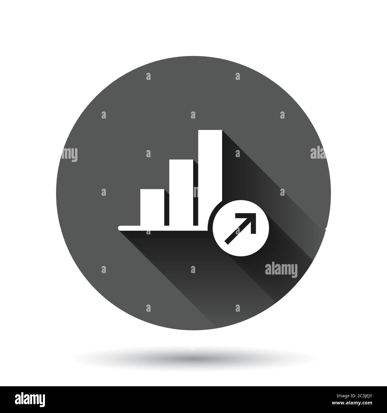 Market trend icon in flat style. Growth arrow with magnifier vector ...