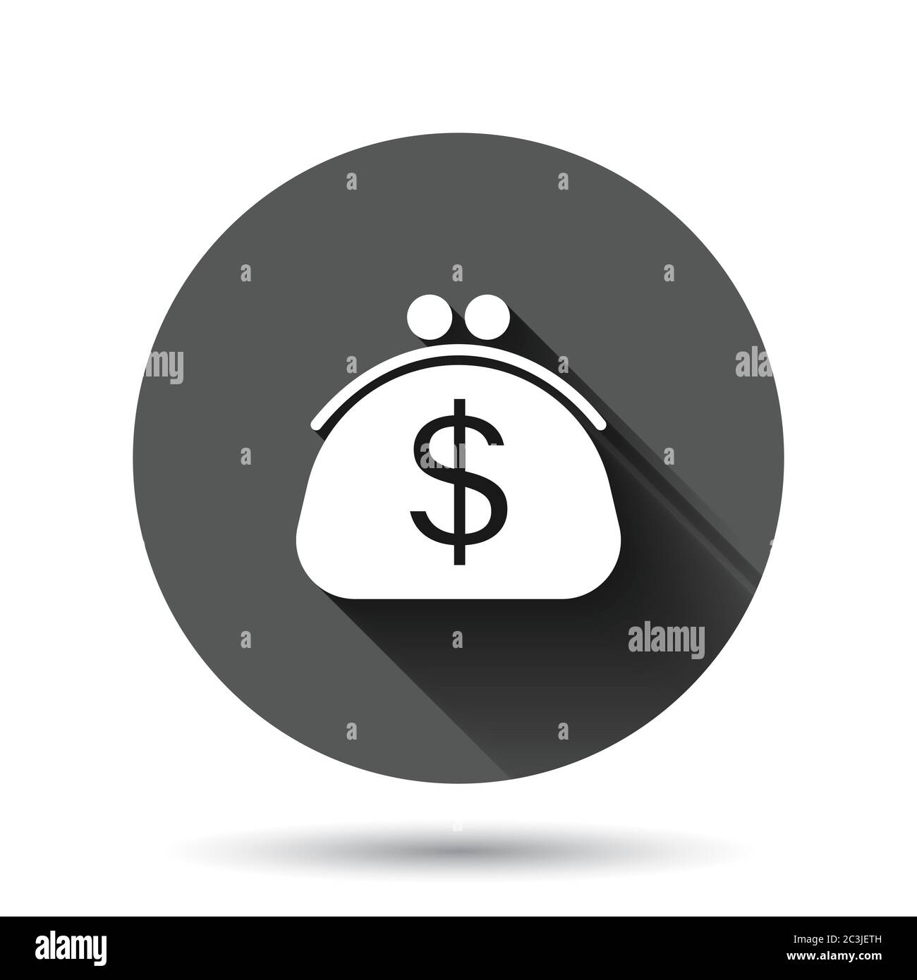 Money bag icon in flat style. Moneybag with dollar vector illustration ...