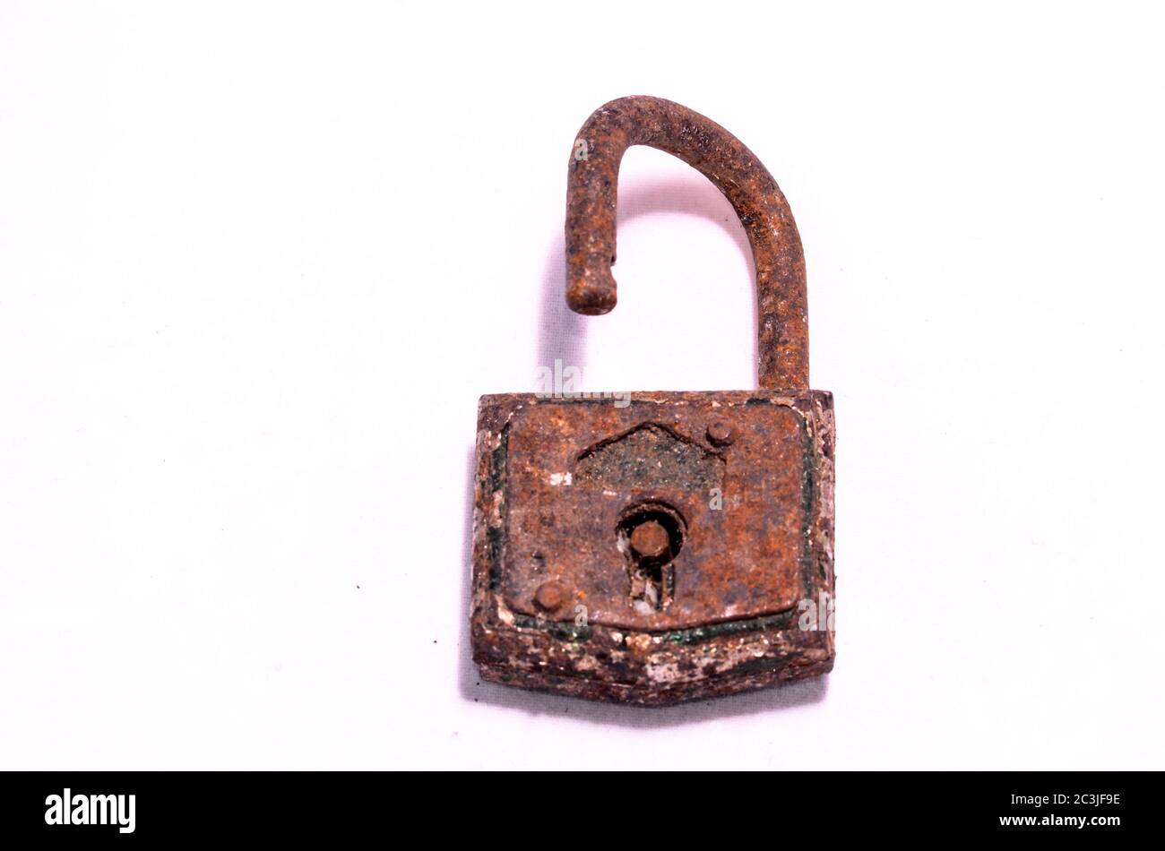 Old Antique Vintage Padlock on a White Background Stock Photo - Alamy