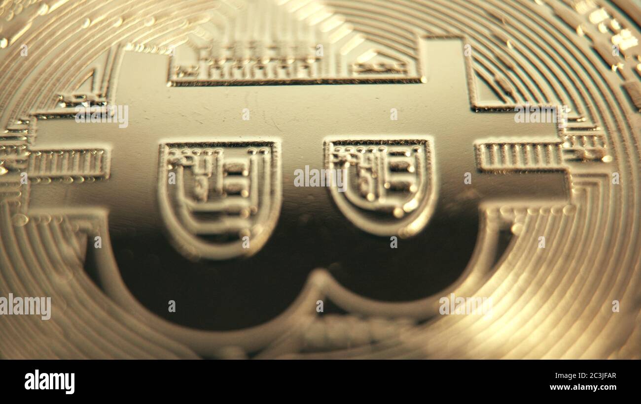 Crypto currency Gold Bitcoin - BTC - Bit Coin. Extreme Macro shots ...