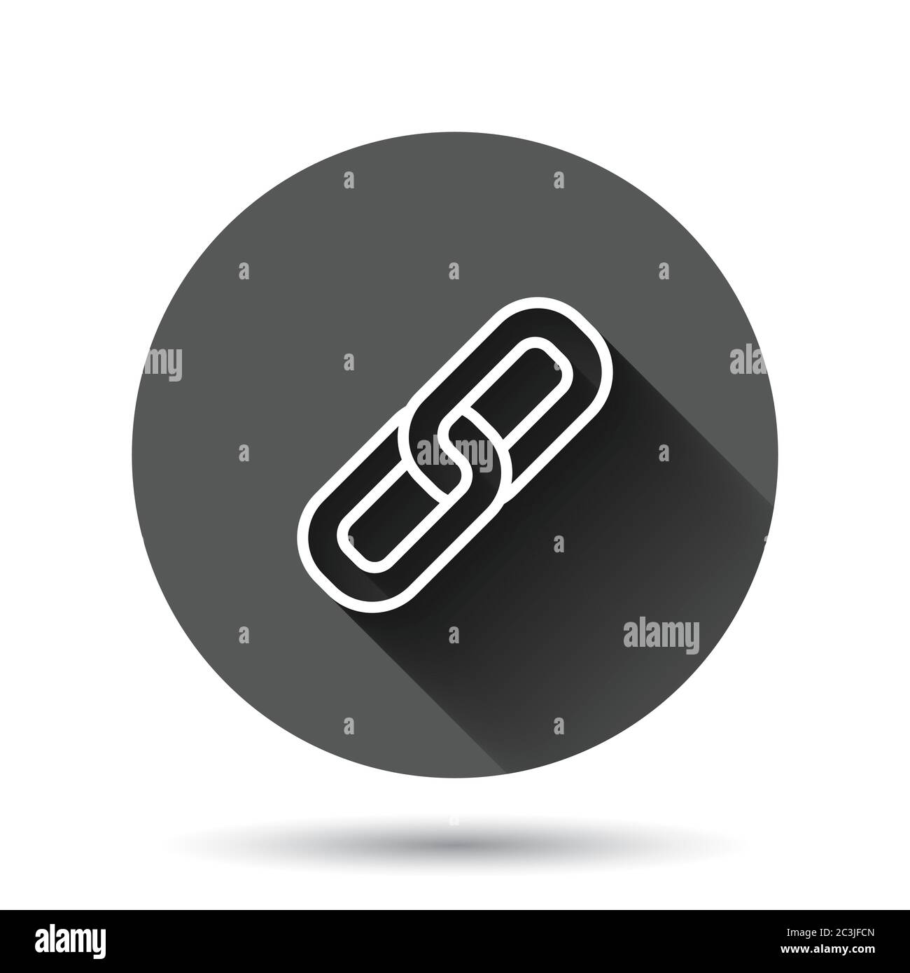 Chain icon in flat style. Network hyperlink vector illustration on ...