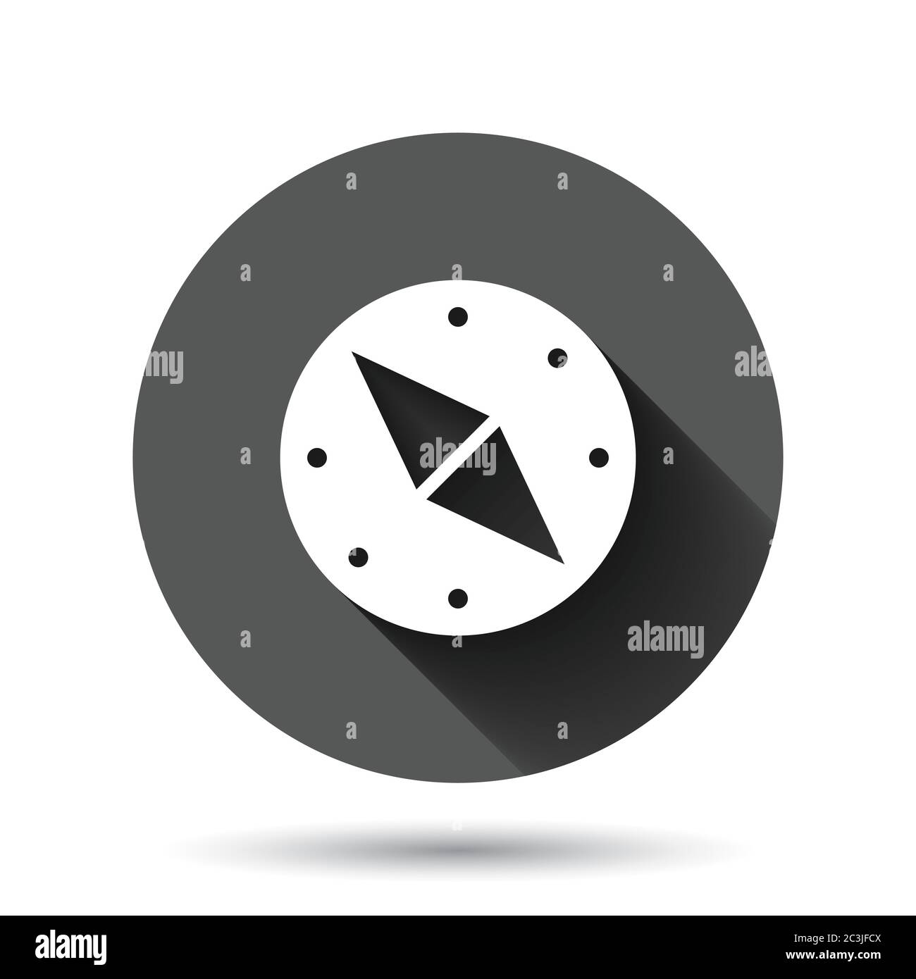 Compass icon in flat style. Navigation equipment vector illustration on ...