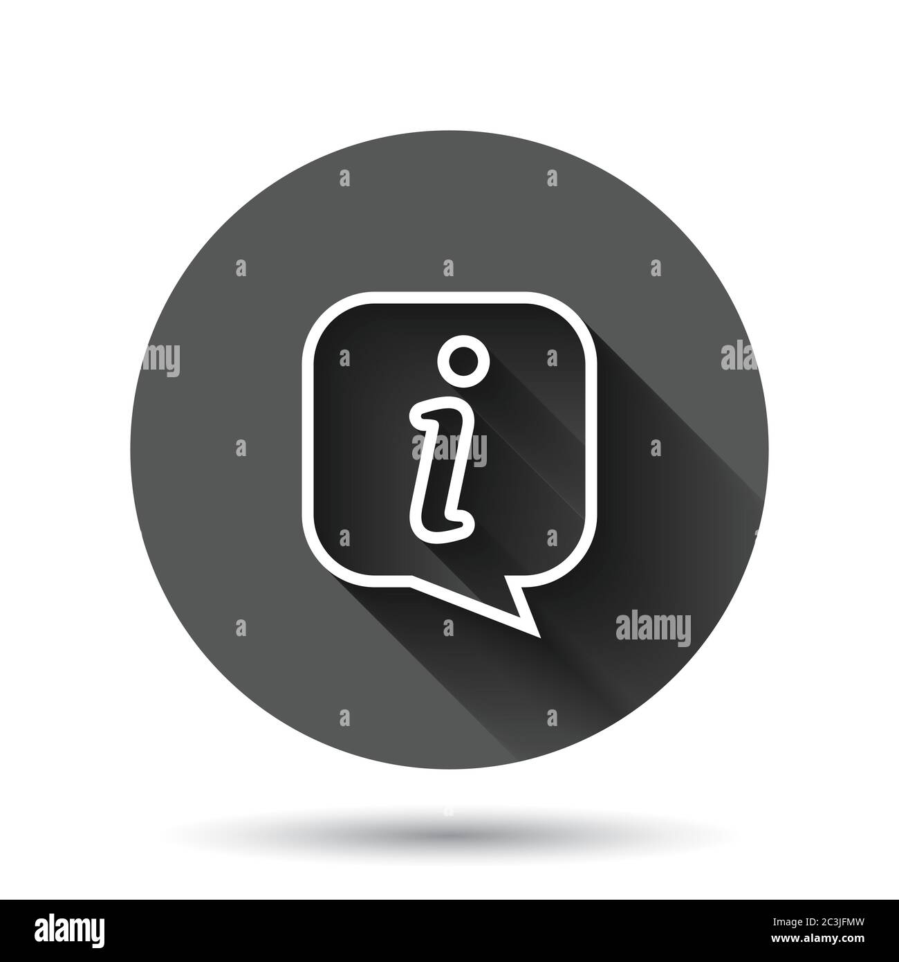 Information icon in flat style. FAQ help vector illustration on black ...