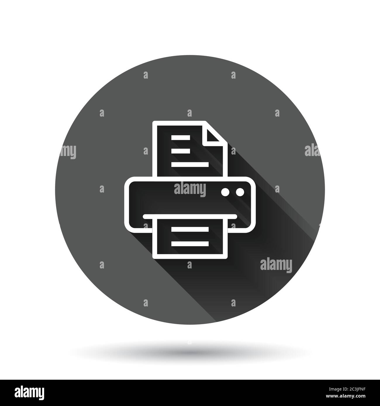 Office printer icon in flat style. Fax vector illustration on black ...