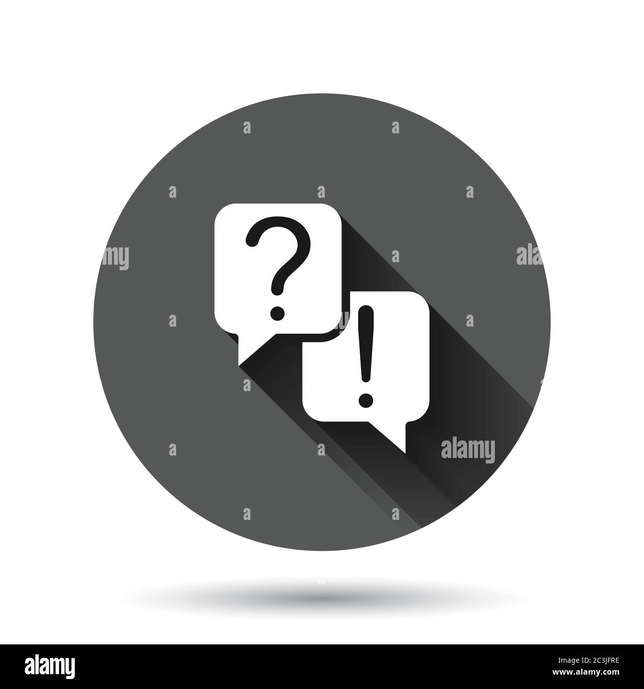 Question and answer icon in flat style. Dialog speech bubble vector ...