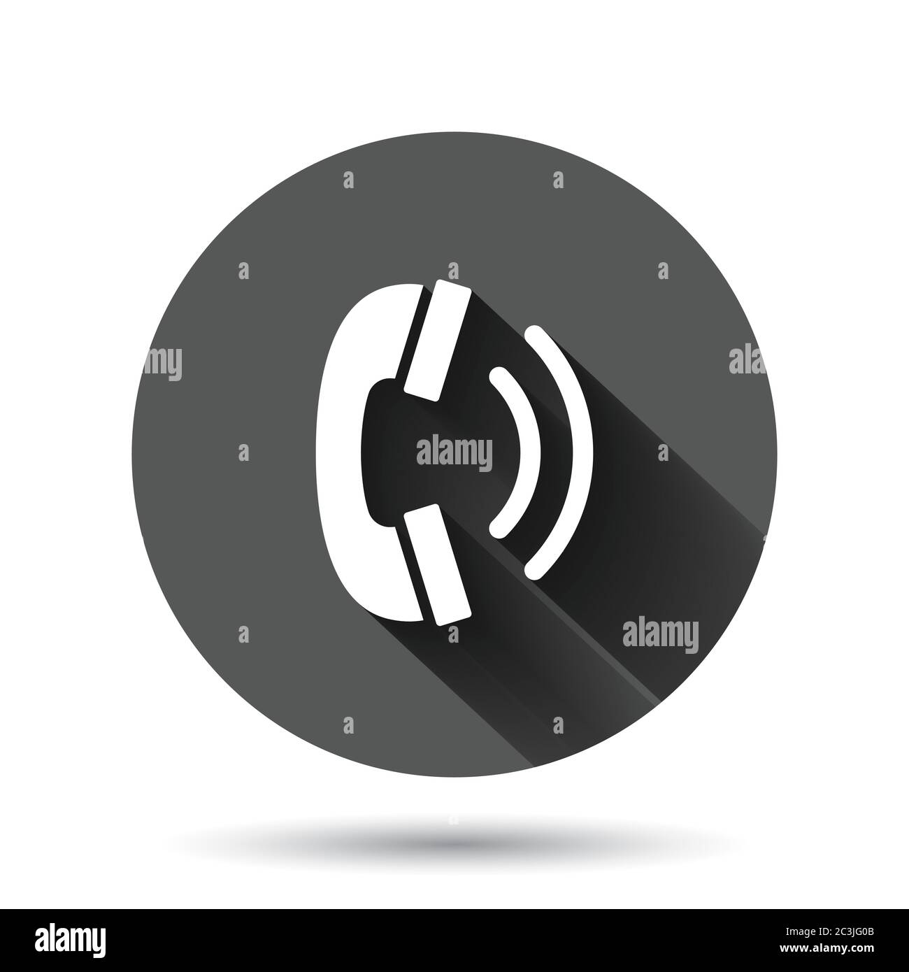 Mobile phone icon in flat style. Telephone talk vector illustration on ...