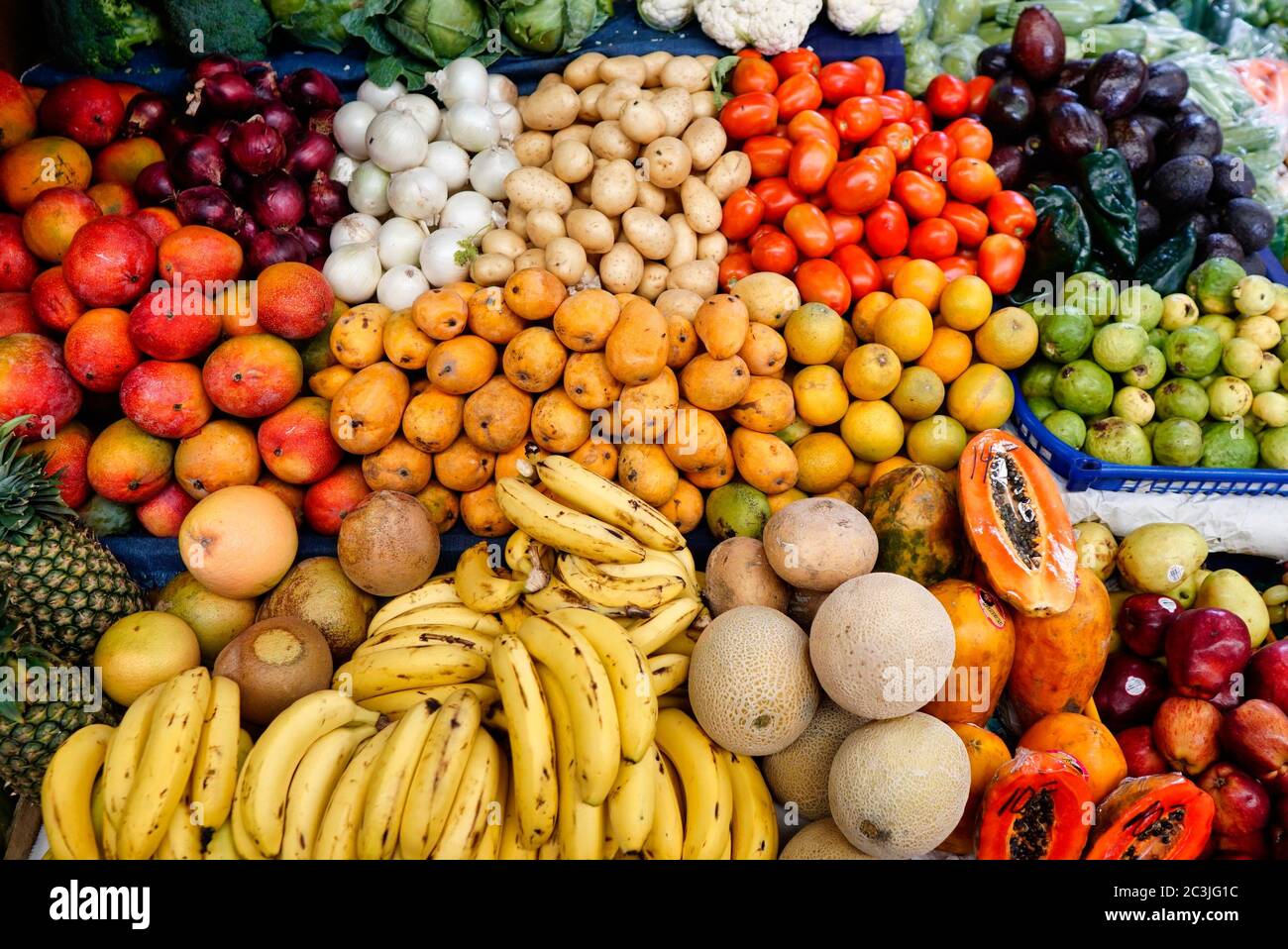 Colorful fresh fruits in the market for sale Stock Photo - Alamy